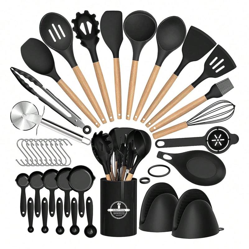 Kitchen Utensils Set, 37pcs/set Non-stick Heat Resistant Silicone ...
