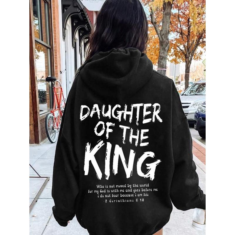 Women's Letter Print Regular Fit Hoodie, Casual Chic Preppy Top for ...