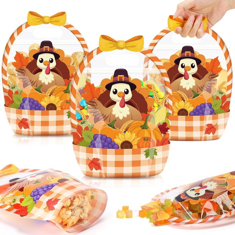 50 count Fall Bags Turkey Sealing Pouches with Handles Resealable happy ...