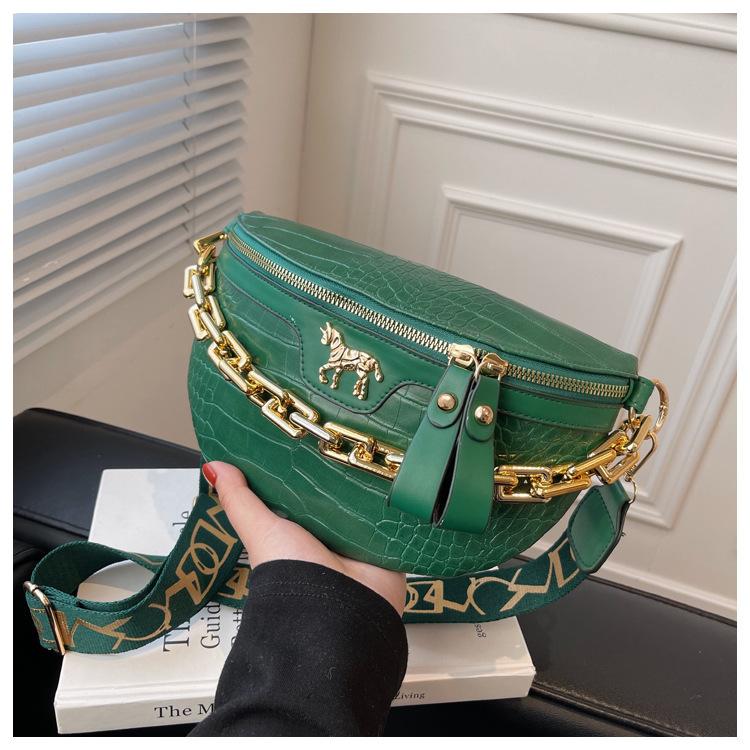 Women's Retro Fanny Pack Bag with Thick Chain Small Crossbody Sling ...
