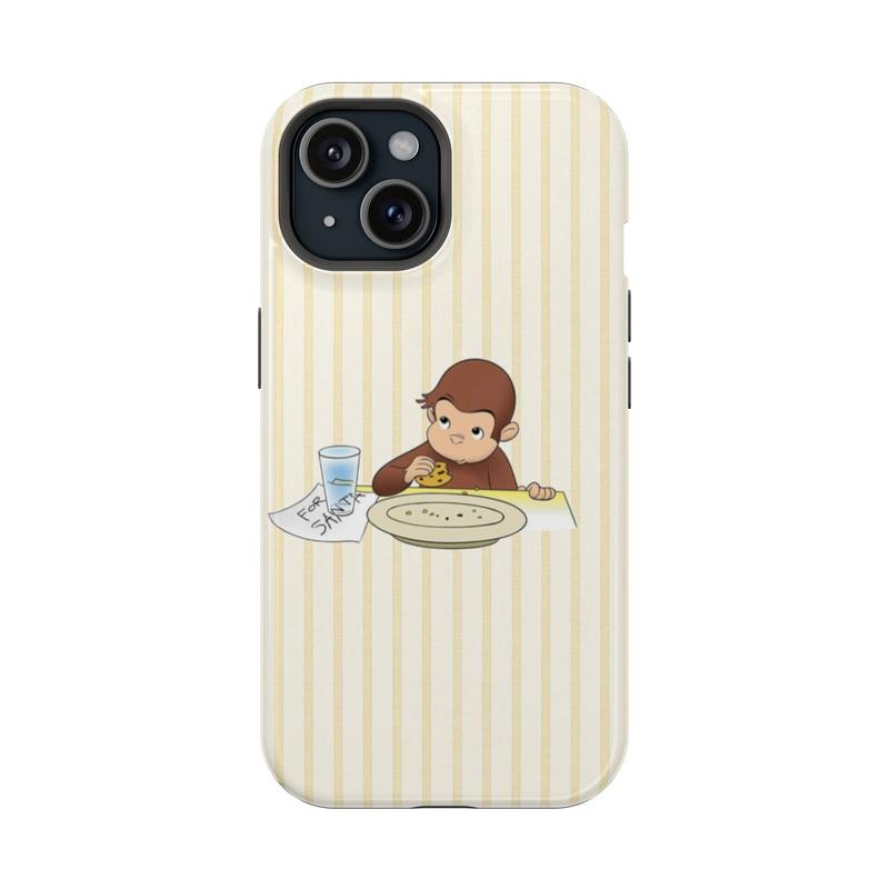 Yellow Striped Curious Monkey Cartoon Phone Case – Cute Protective ...