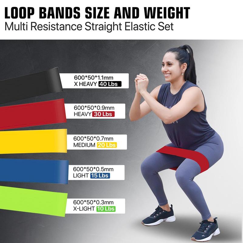 5 Counts/set Mini Loop Resistance Band Set with Storage Bag, Portable ...