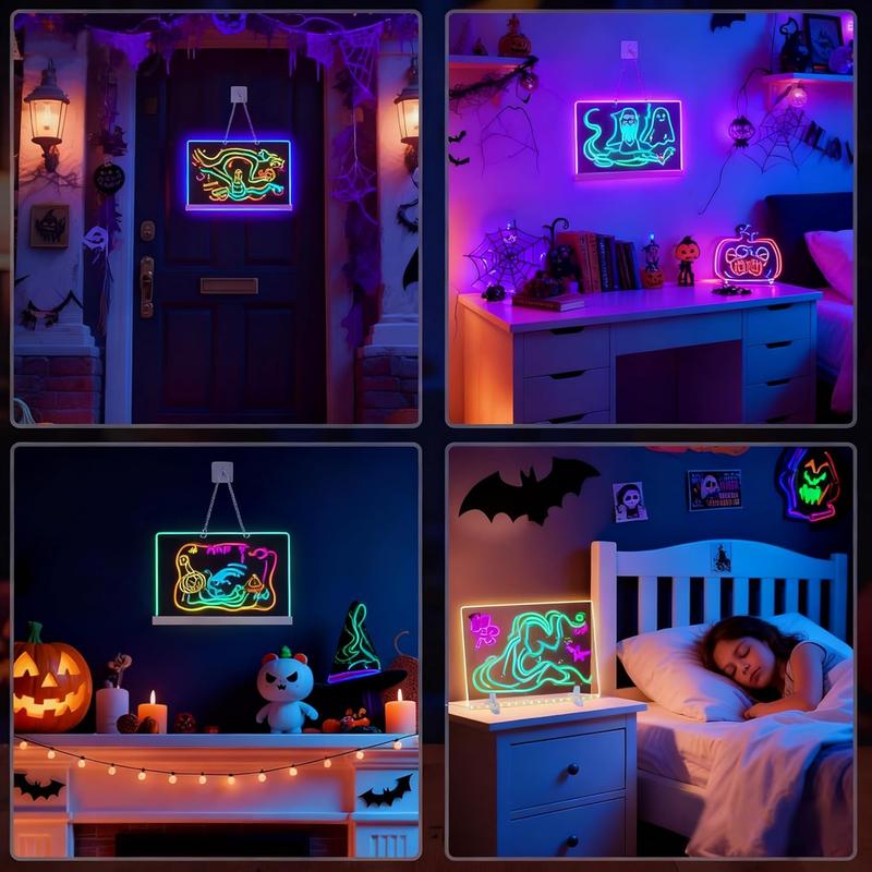 13"X10" LED Note Board with Colorful Lights, Drawing Board for Kids ...