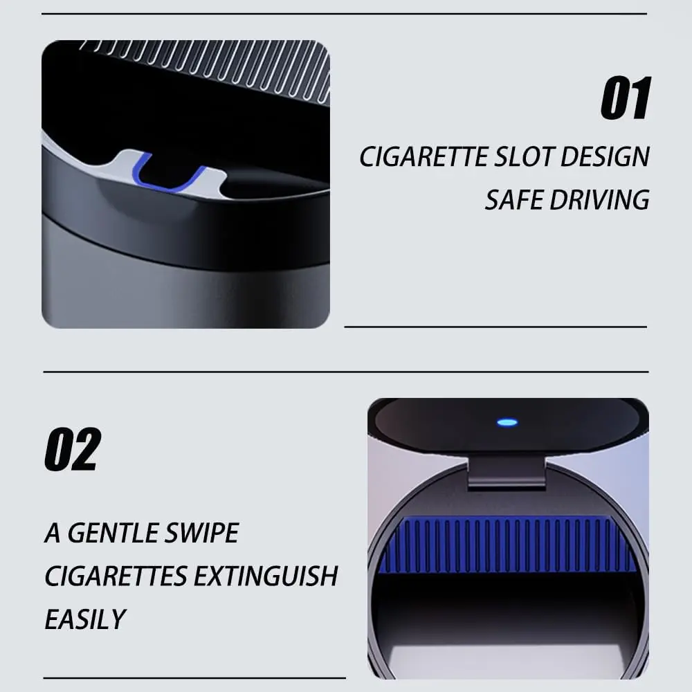 with Lid, for Cup Holder Smell Proof,Detachable Stainless Steel Ash ...
