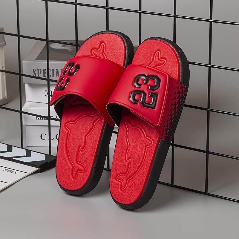 Men's Summer Slides - Comfy, Soft Sole Open-Toe Sandals with Hook-and ...