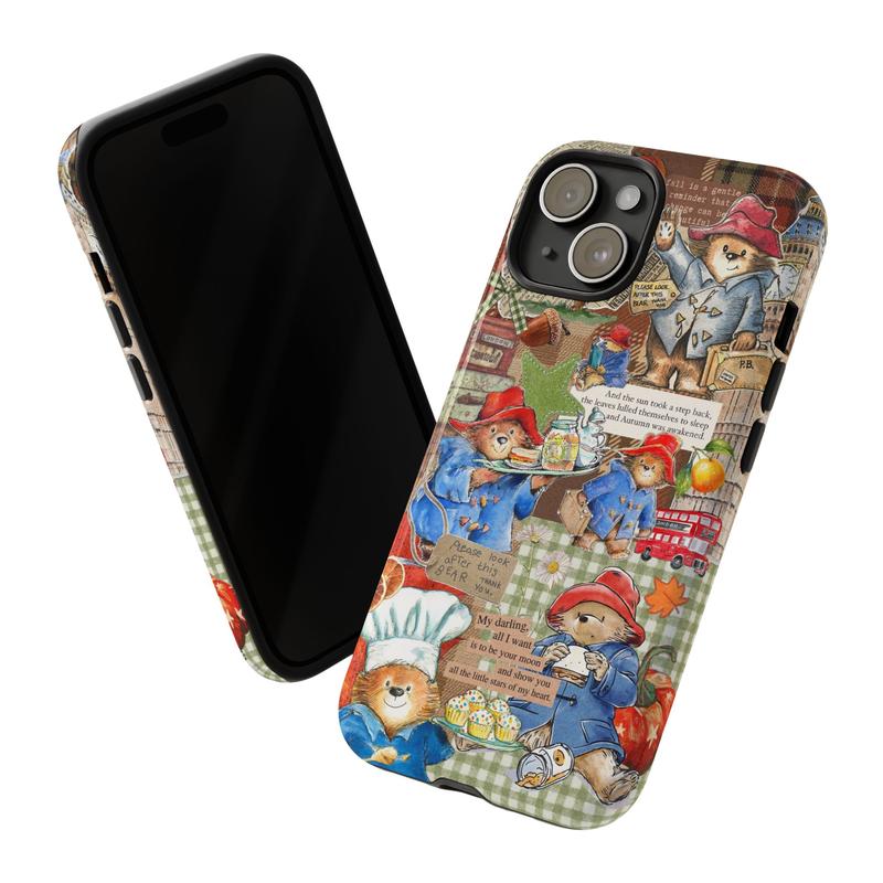 Paddington Bear Autumn Phone Case, Cozy Collage with Bus, Train ...