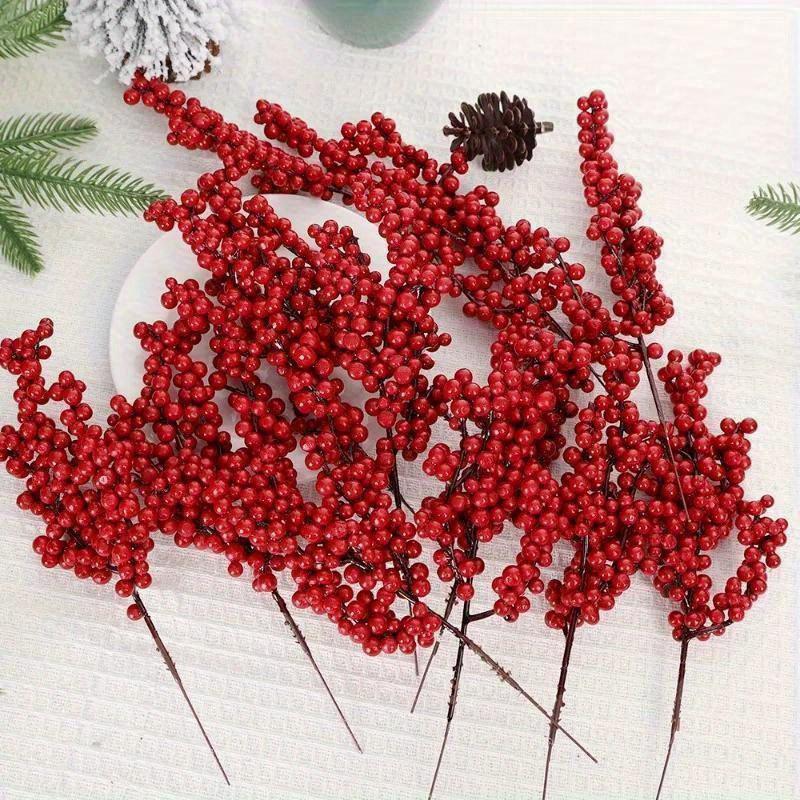 20 artificial berry branches, Christmas decoration fake berry branches ...