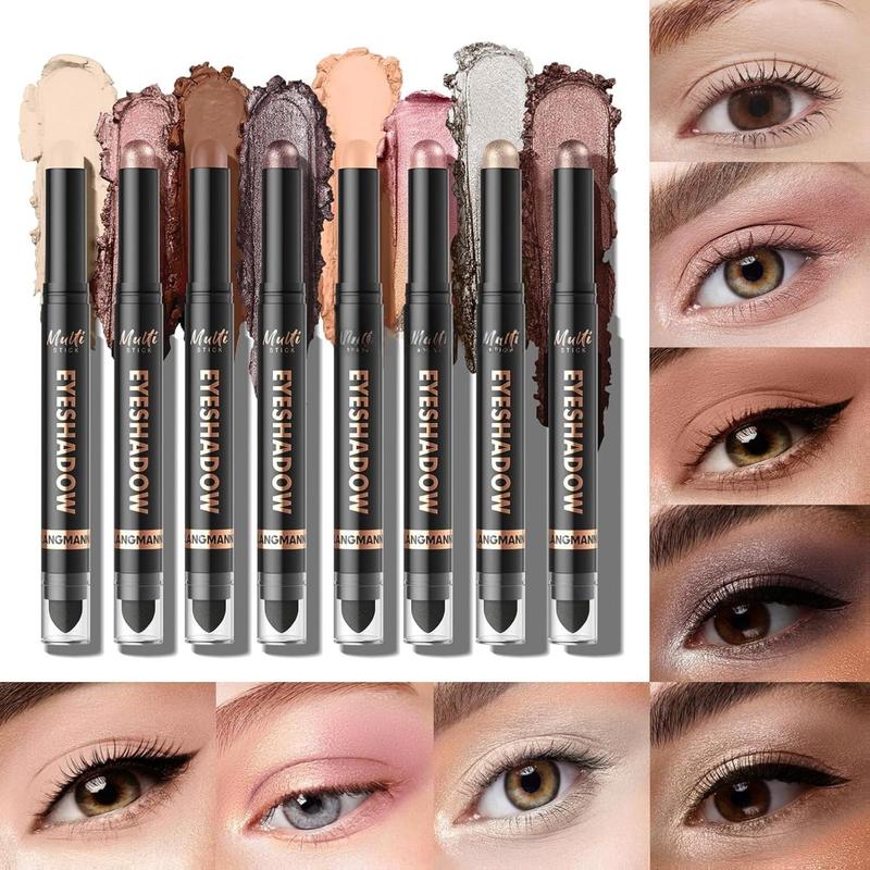 LANGMANNI 8Colors Dual-Ended Cream Eyeshadow Stick Set – Silky Smooth ...