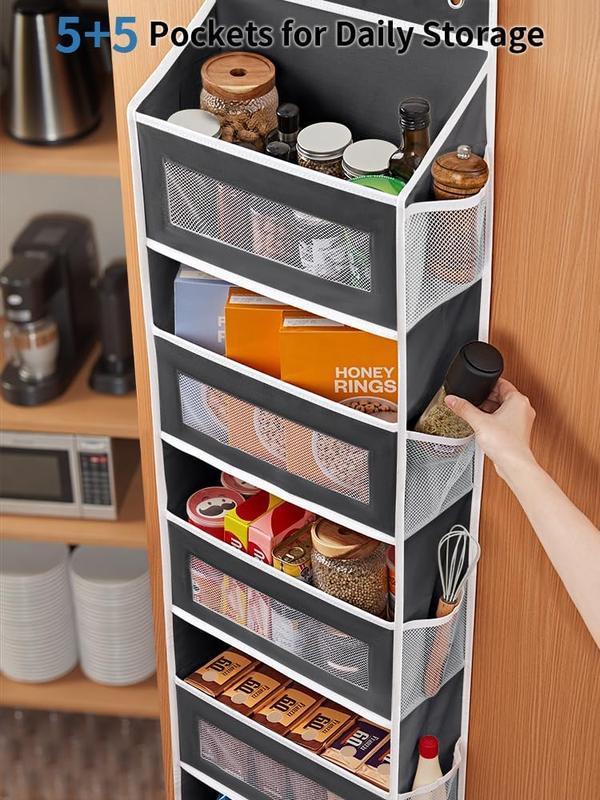 Over-the-Door Organizer — 5-Tier Hanging Storage with 5 Pockets, Anti ...