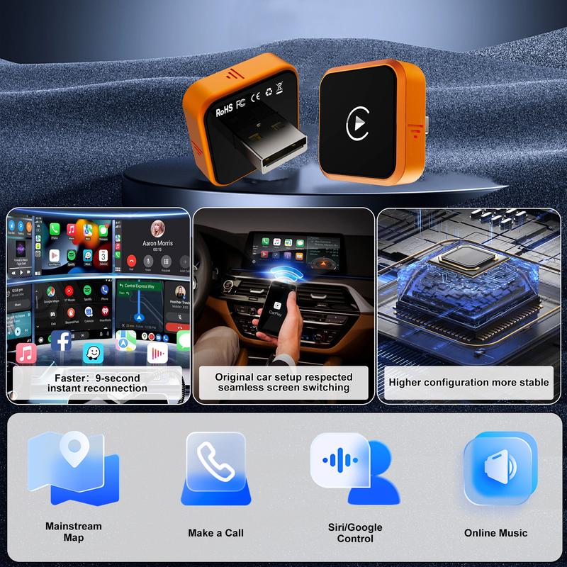 New CarPlay 2026 Wireless Adapter - Mini Cube Pro 3.0 Plug & Play, Auto ...