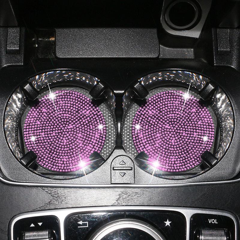 Rhinestone Car Coaster, 1 Pair Car Cup Holder Coaster, Car Interior ...
