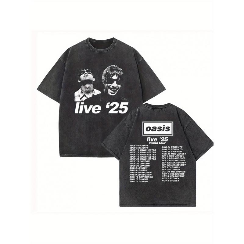OASIS Live 25 Tour 2025 Vintage Washed T-Shirt - Definitely Maybe Album ...