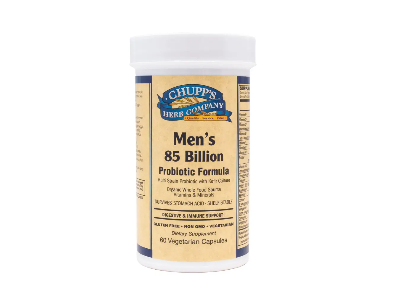 Chupp's Men's 85 Billion Probiotic Formula with Kefir Culture Nutrient ...