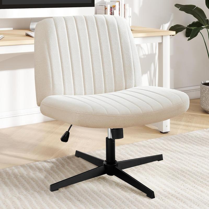 Criss Cross Chair, Cross Legged Office Chair, Wide Comfty Desk Chair, No Wheels Armless Computer ...