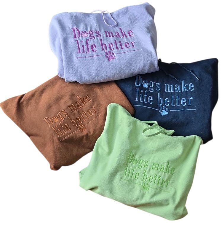 Dogs Make Life Better NO PERSONALIZATION Hoodie colors, Black, sport ...
