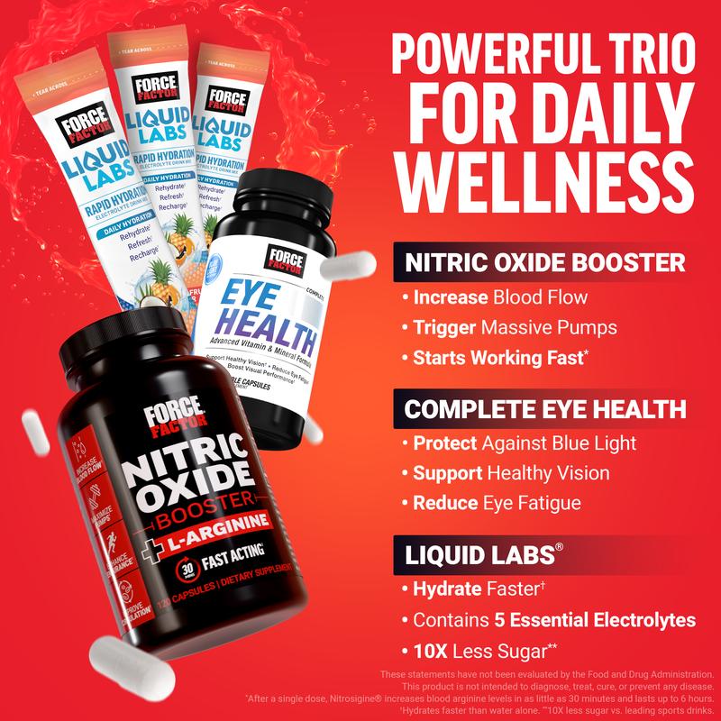 Force Factor Nitric Oxide Booster with L-Arginine - Fast Acting Formula ...