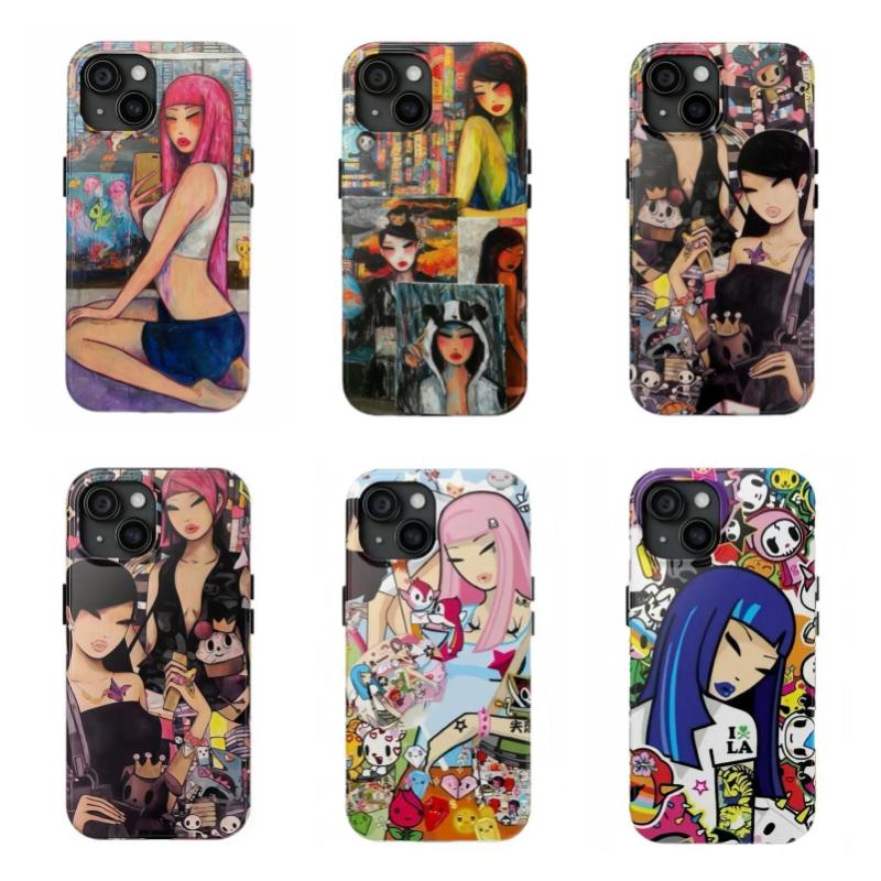 Y2K Tokidoki Stylish Lady Tiger Tough Phone Case Compatible for iPhone ...