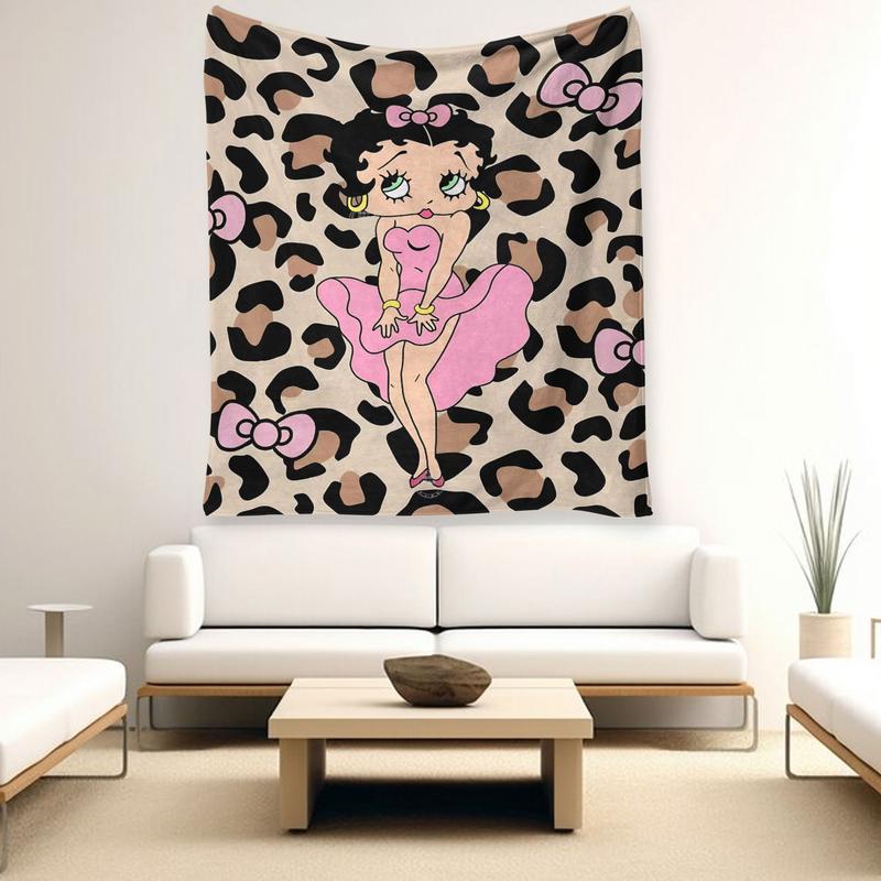 BETTY BOOP Cartoon Blankets Ultra Soft Polyester Cozy for Bed Sofa ...