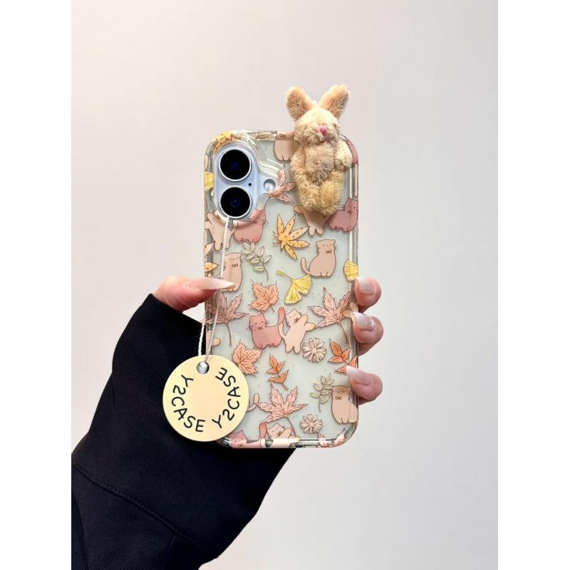 Cute Cartoon 3D Decorative Full-Screen Falling Leaves Kitten Rabbit ...