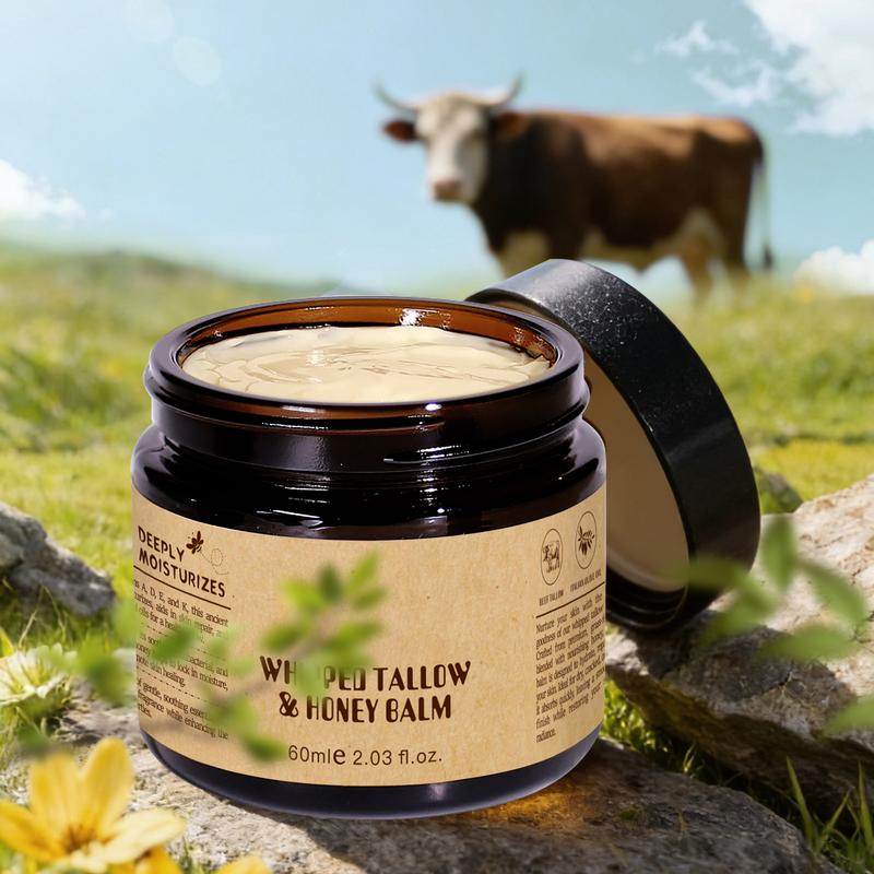Guanjing Beef Tallow & Honey Balm Cream - All-Natural Moisturizer for ...