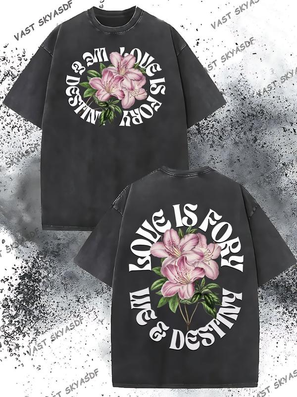 Vintage Edgy Unisex Graphic T-Shirt with Floral Design | Casual Wear ...