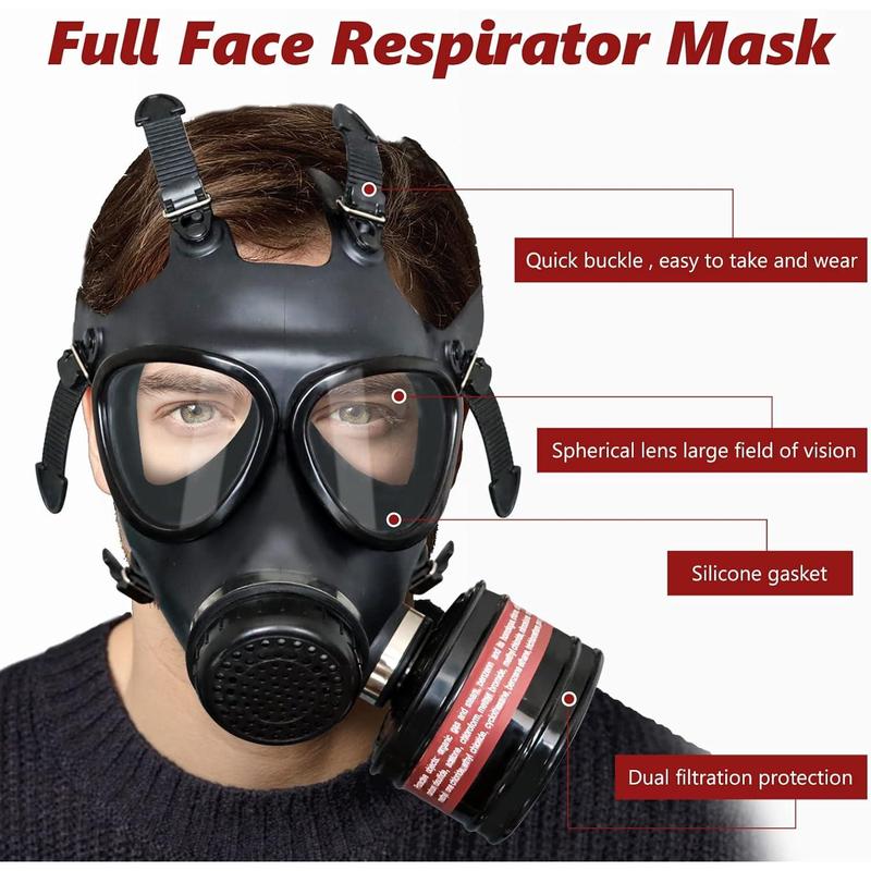 Gas Mask Survival Nuclear and Chemical, Respirator with Filters for ...