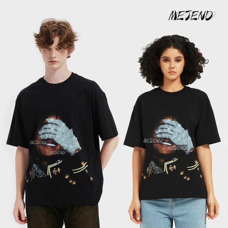 Unisex Graphic Tees, MJ shirt Casual Crewneck Top, Summer Streetwear ...