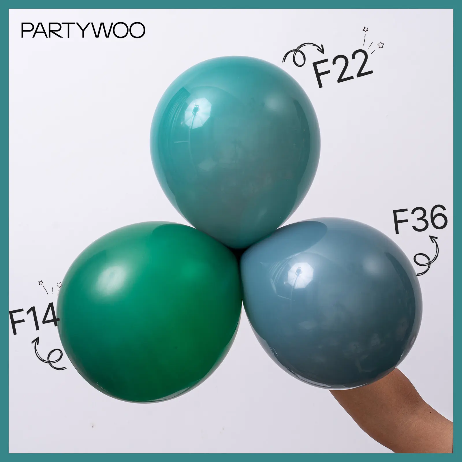 PartyWoo Slate Blue Balloons 100pcs Different Sizes Pack of 18 12 10 5 ...