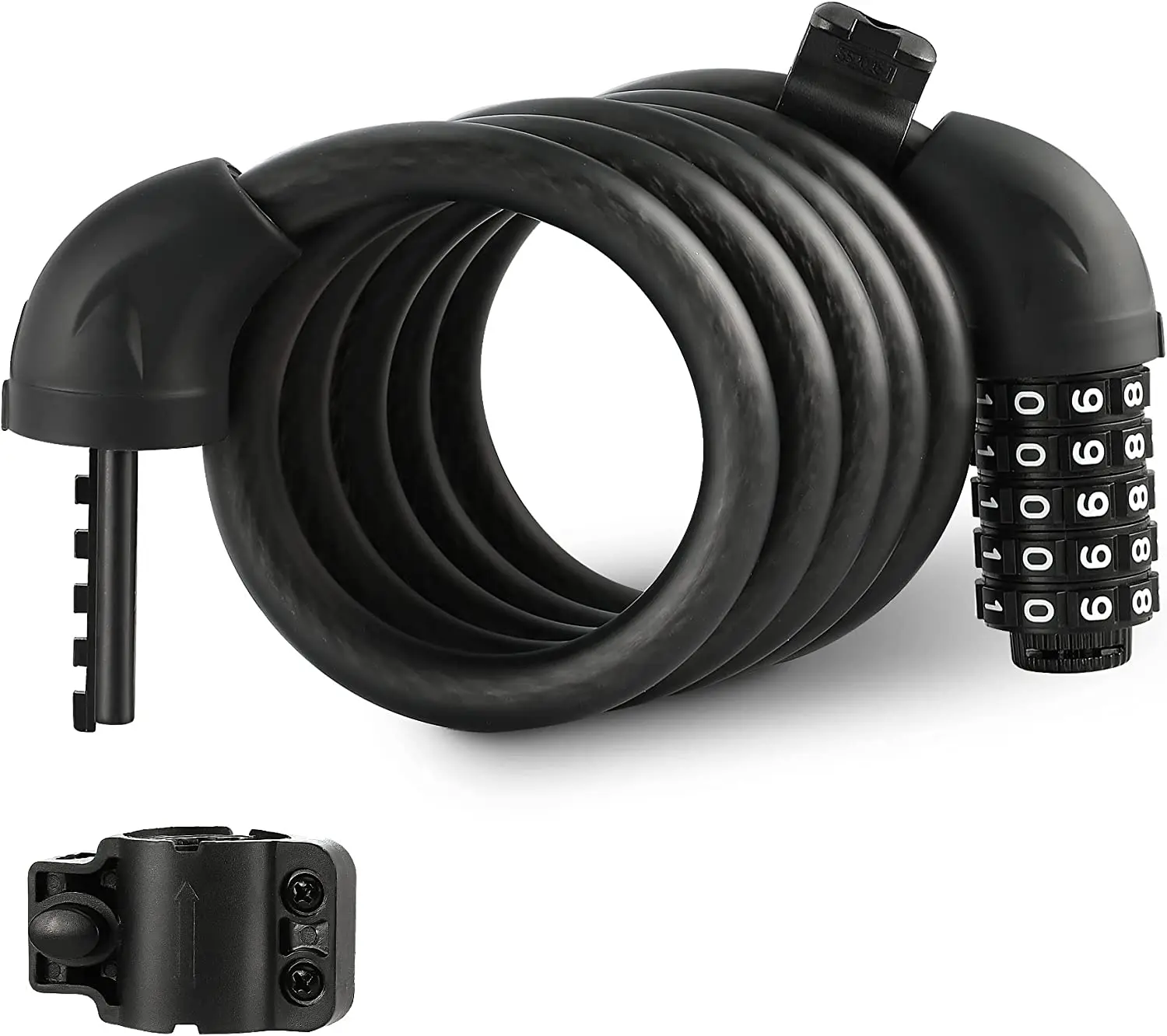 5FT Cable Bike Lock, 5 Digit Resettable Combination Codes, with Secure ...