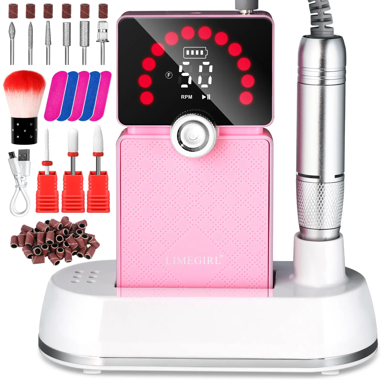 LEMIGIRL New Professional Portable Nail Drill High-Power 50,000 RPM ...