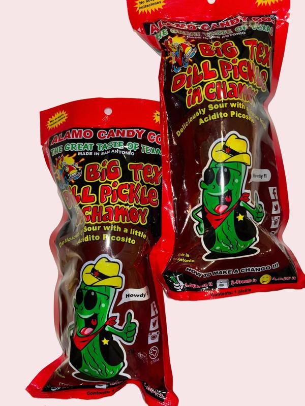3 Single Big Tex Dill Pickles in Chamoy pack Instant Food Pickled ...