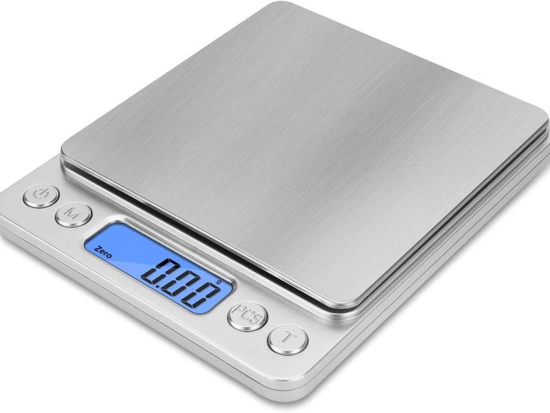 Small Digital Scale,3kg/0.1g,Kitchen Scale,Food Scale,with Blue Backlit ...