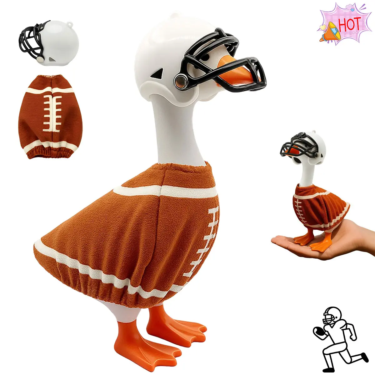 7 Inch Desk Goose Outfits Football Tabletop Goose Accessory Mini Porch ...