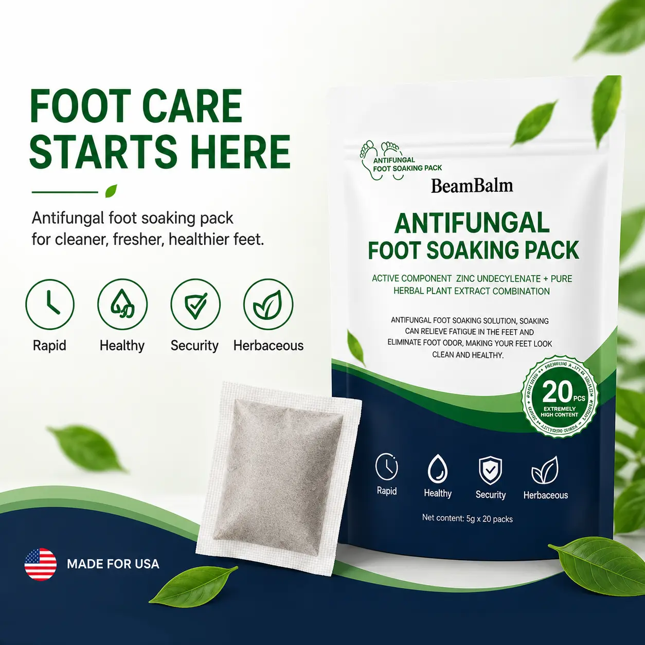Antifungal Foot Soak Pack | Triple Action: Deodorizing, Itch-Relieving ...