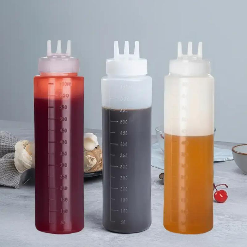 3pcs 3-hole condiment squeeze bottles, 650/22oz Bpa Free Plastic ...