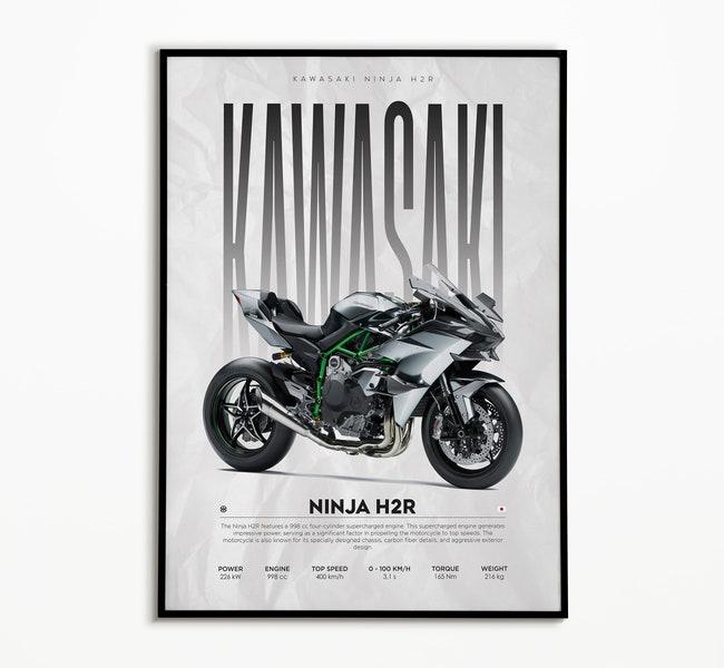 Ninja H2R Poster | Hyper Motorcycle Poster | Super Motorcycle Print ...