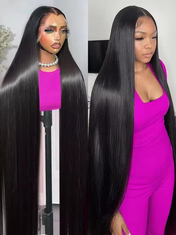 30 36 Inch Bone Straight Lace Front Wigs Human Hair 13x6 HD Lace ...