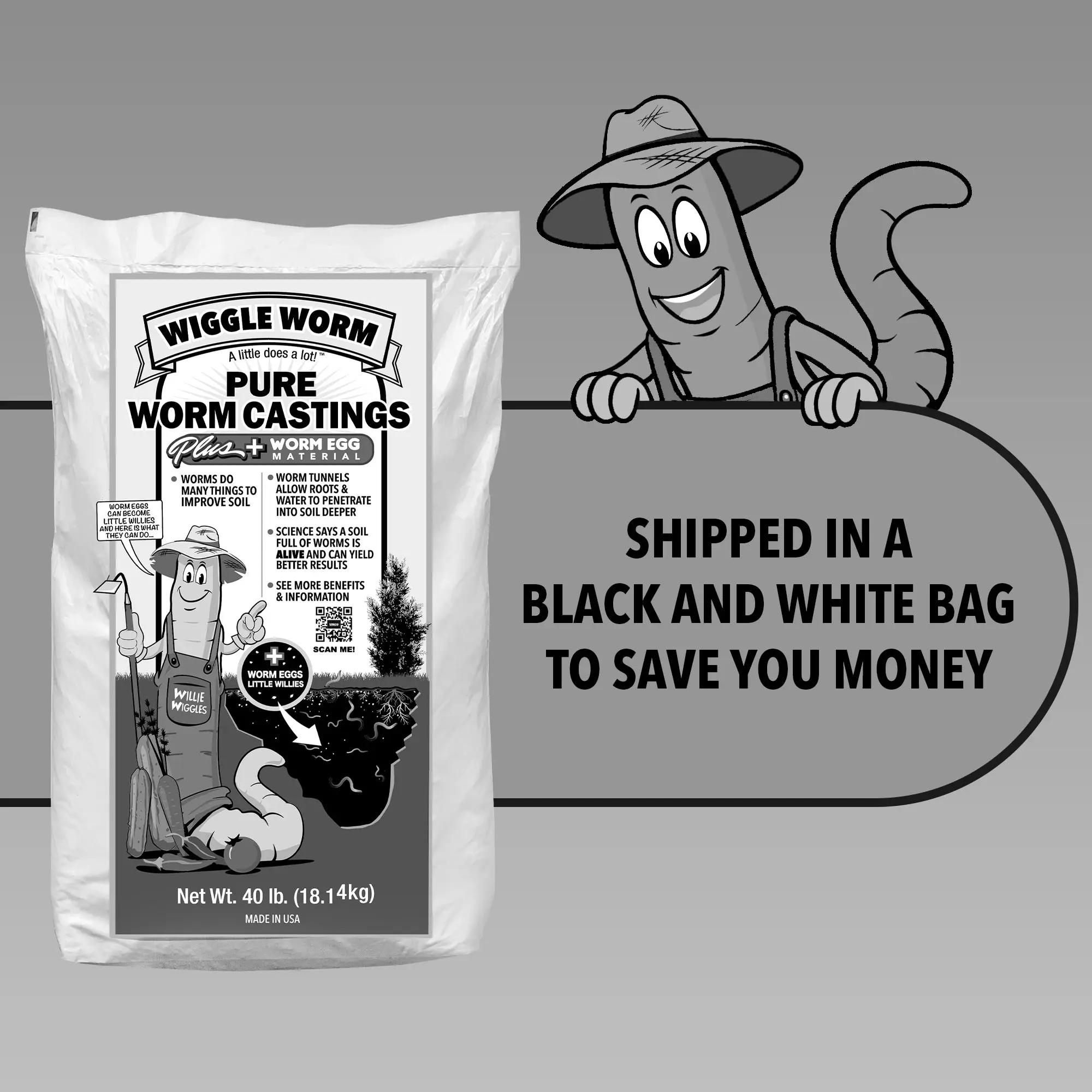 Wiggle Worm 100% Pure Worm Castings Plus Worm Egg Material, 40lbs ...