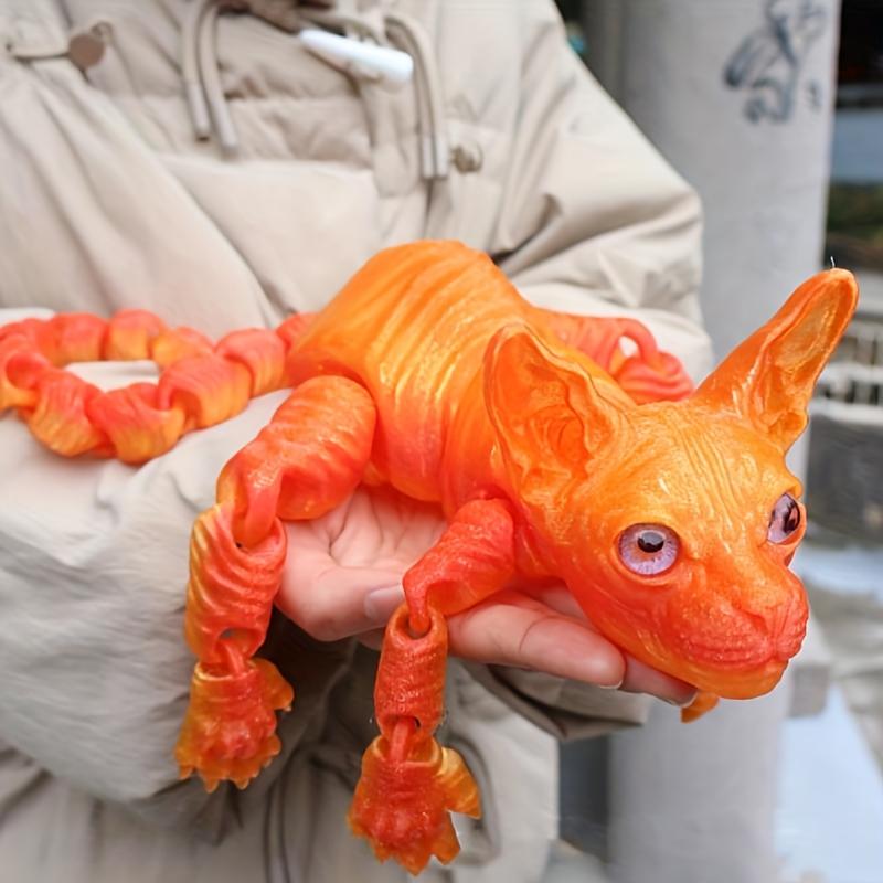 3pcs Large 3D Printed Cat, 19.96 Inches and 9.06 Inches,Hairless Cat ...