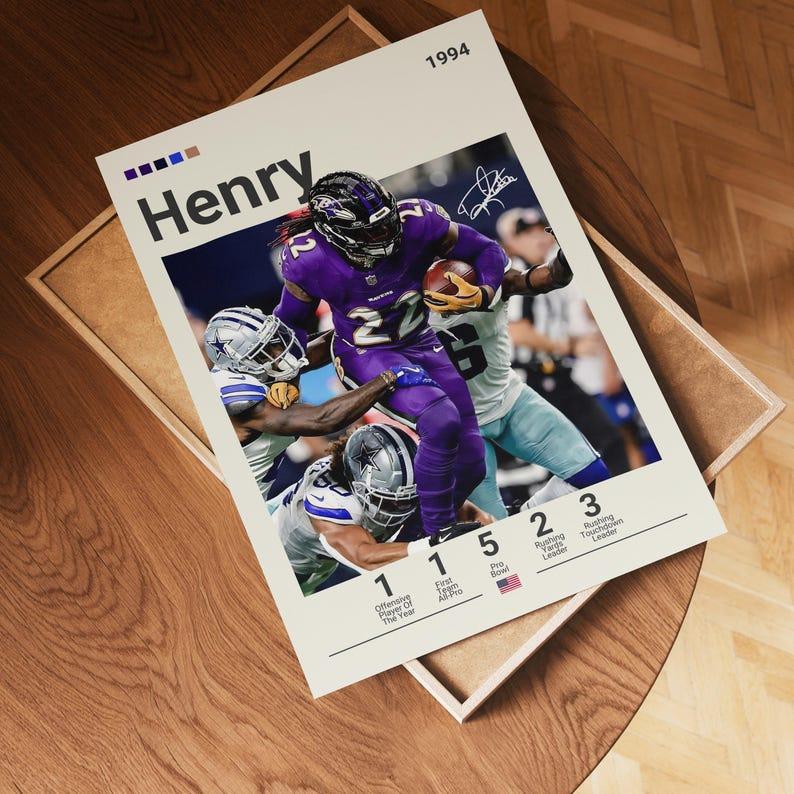 Derrick Henry Poster, Baltimore Ravens Poster, NFL Poster, Sports ...
