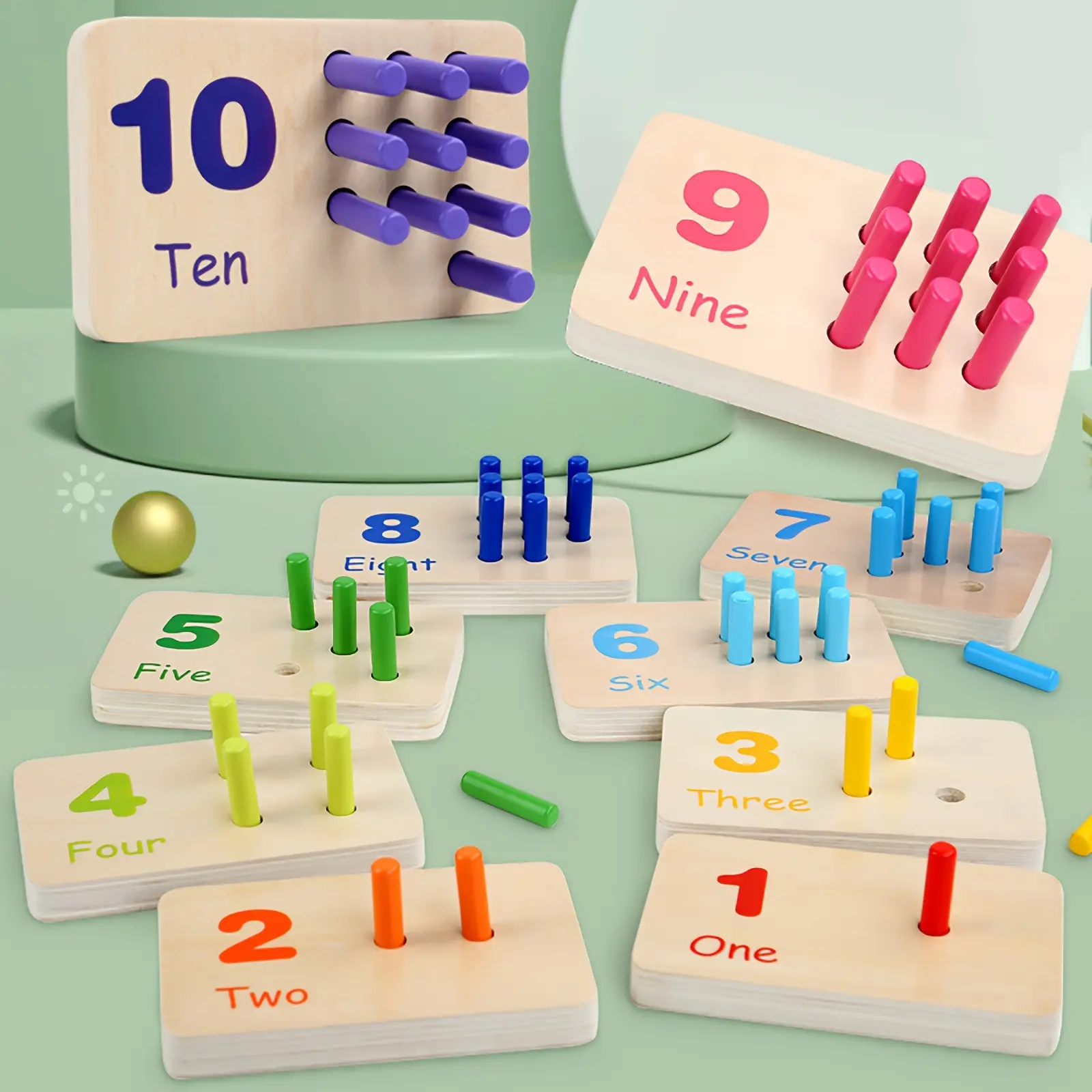 Wooden Educational Math Counting Board, Number Counting Blocks, 1 Set ...