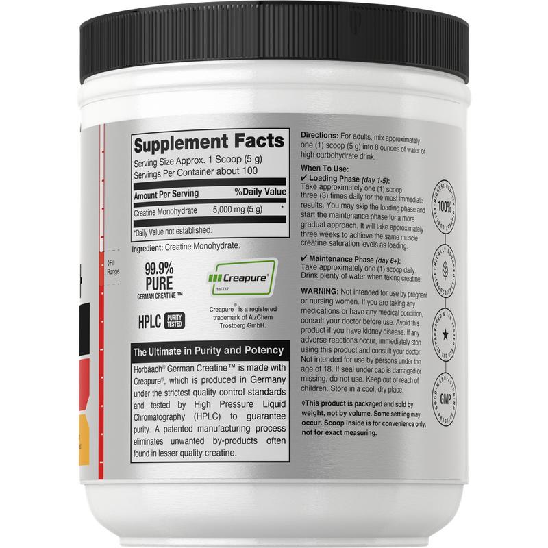 Horbäach German Creatine Powder 500g | Made in Germany with Creapure ...