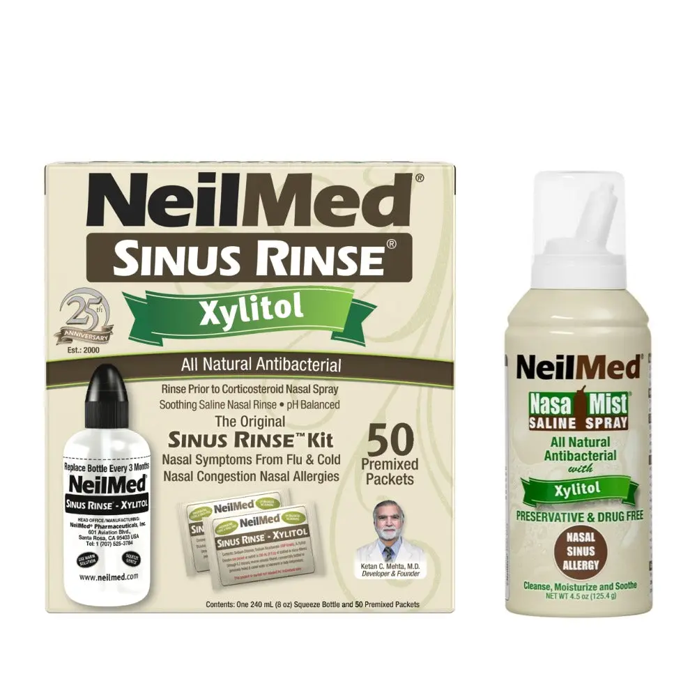 NeilMed Sinus Rinse Kit with Xylitol & NeilMed NasaMist Xylitol ...