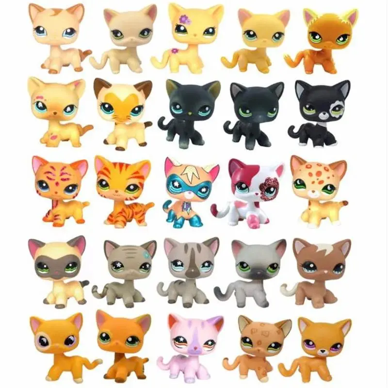 New Rare Lps Pet Shop Toys Shorthair Cat Cute Tiger Cat Lps Action ...