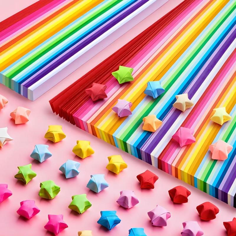 Mixed Color Origami Paper, 540pcs Strip Star Origami Papers, DIY ...