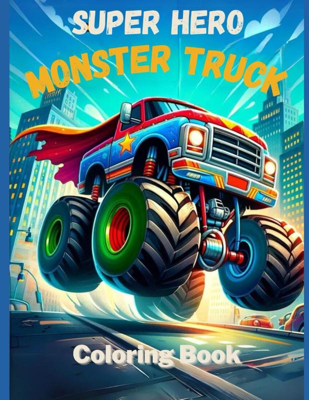 Super Hero Monster Trucks Coloring Book for Relaxation - TikTok Shop