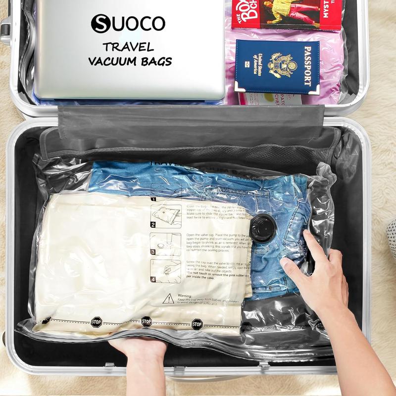 SUOCO Travel Vacuum Seal Bags 18 Pack with Rechargeable Electric Pump ...