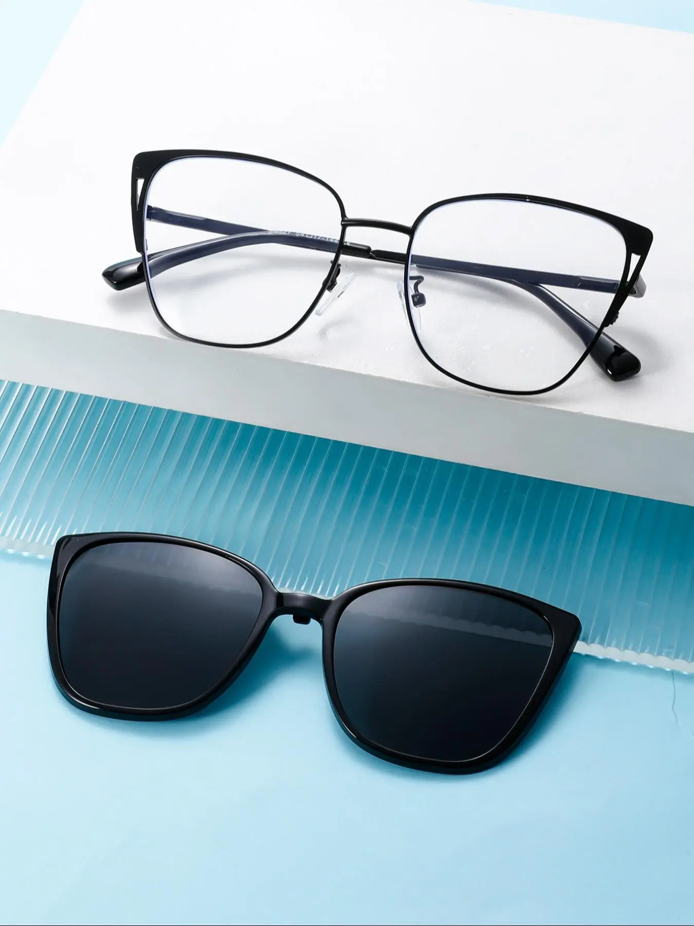 Unisex Vintage Magnetic Square Frames Sunglasses, Trendy Casual ...