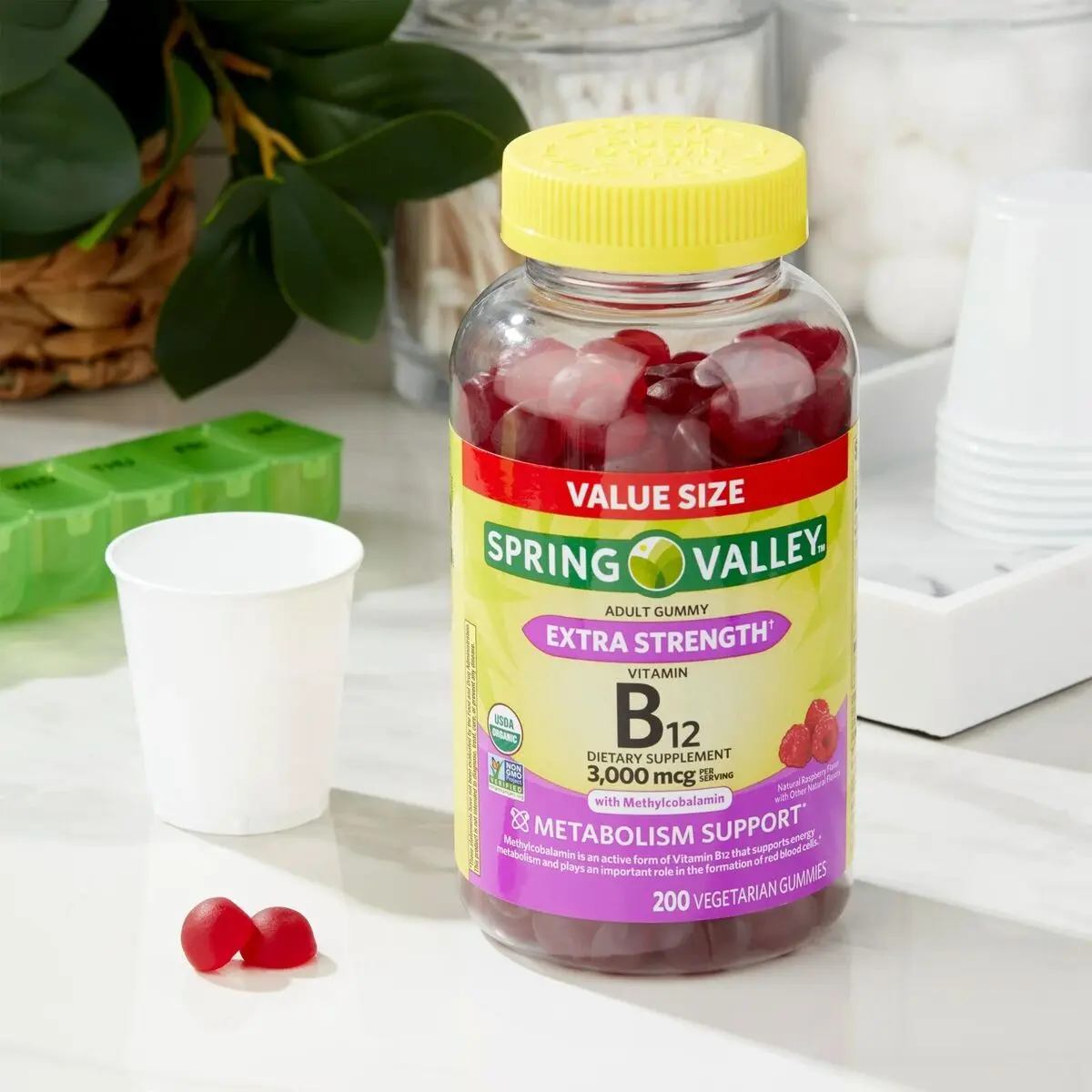 Spring Valley Extra Strength Vitamin B12 Gummies – 3000 mcg, Raspberry ...