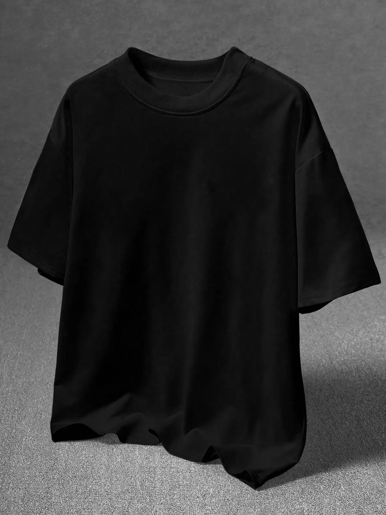 Men's Round Neck Casual T-Shirt, Simple Plain Design, Perfect for Daily ...